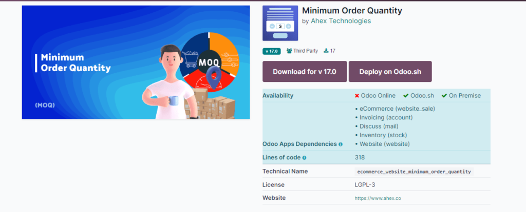 Odoo E Commerce Website Minimum Order Quantity Welcome To Ahex